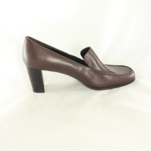 Studio Works | Shoes | Studio Works Valerie Leather Block Heels New ...